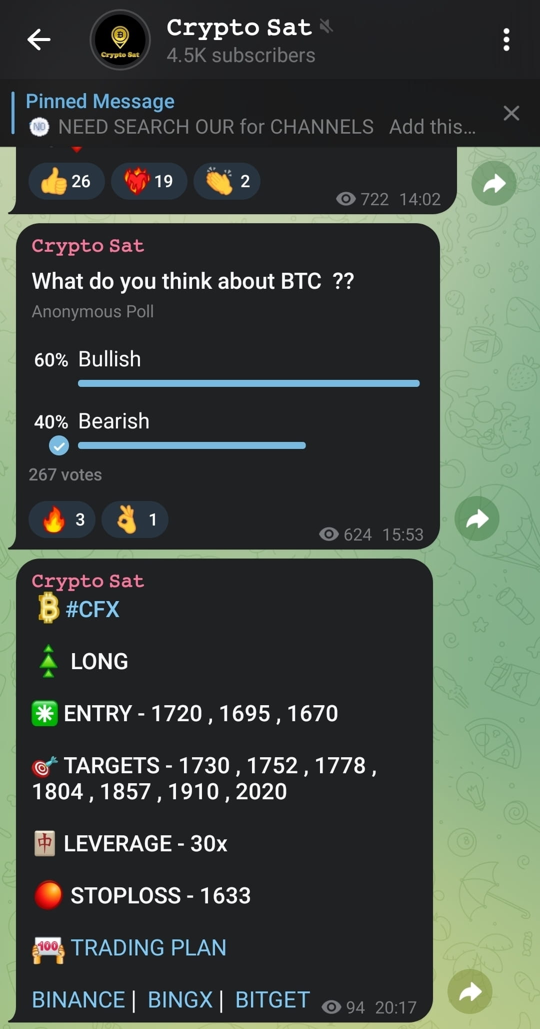 💰#CFX 🔼 LONG ️ ENTRY - 1720 , 1695 , 1670 🎯 TARGETS - | Crypto Sat on Binance Square