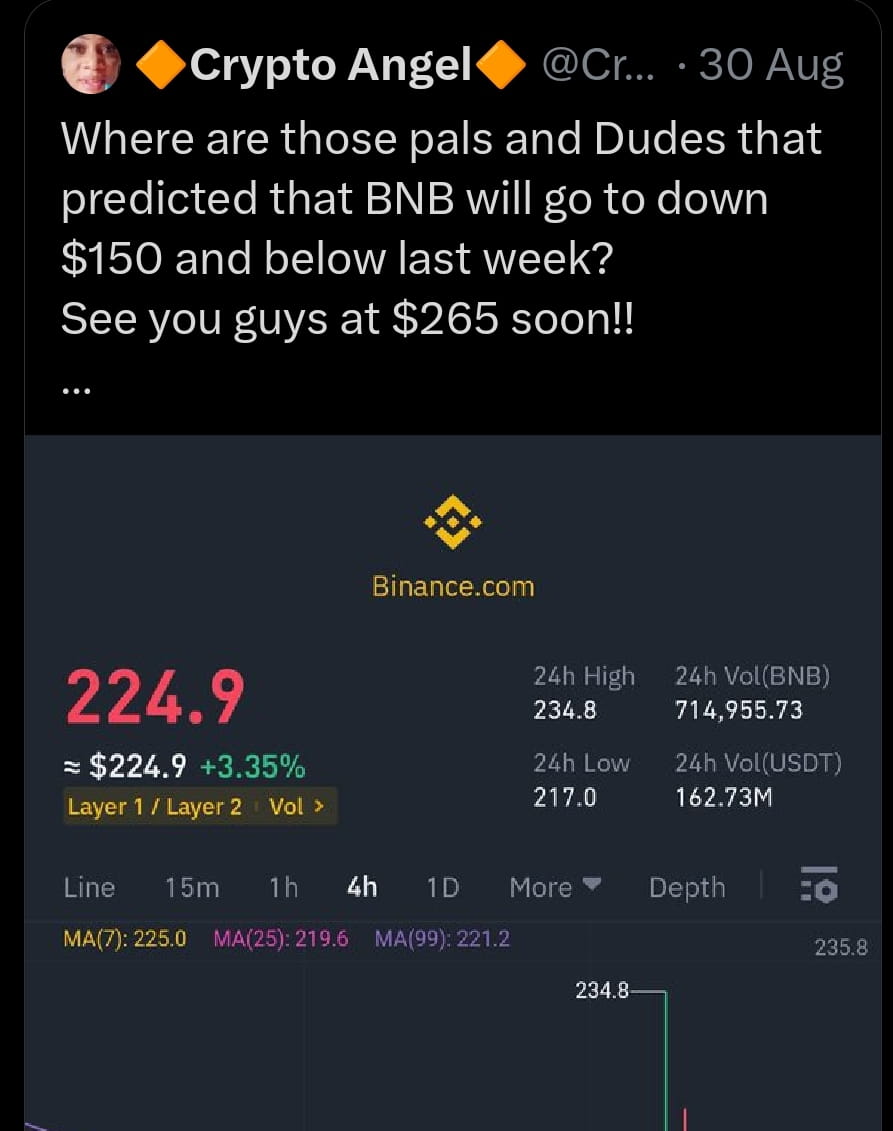 $BNB is over $300 now, Were you among those who talked down | Crypto_Angel on Binance Square
