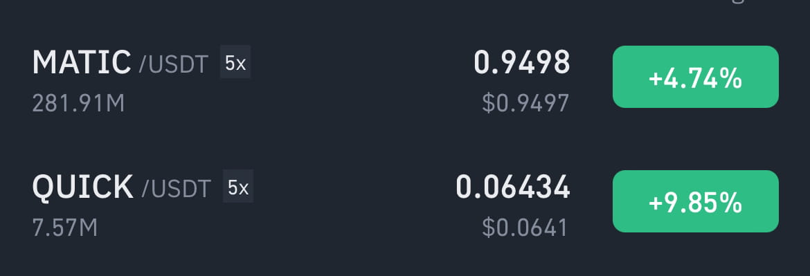 $MATIC is pumping now, keep an eye on $QUICK 👀🐳 | Crypto Hunter on ...