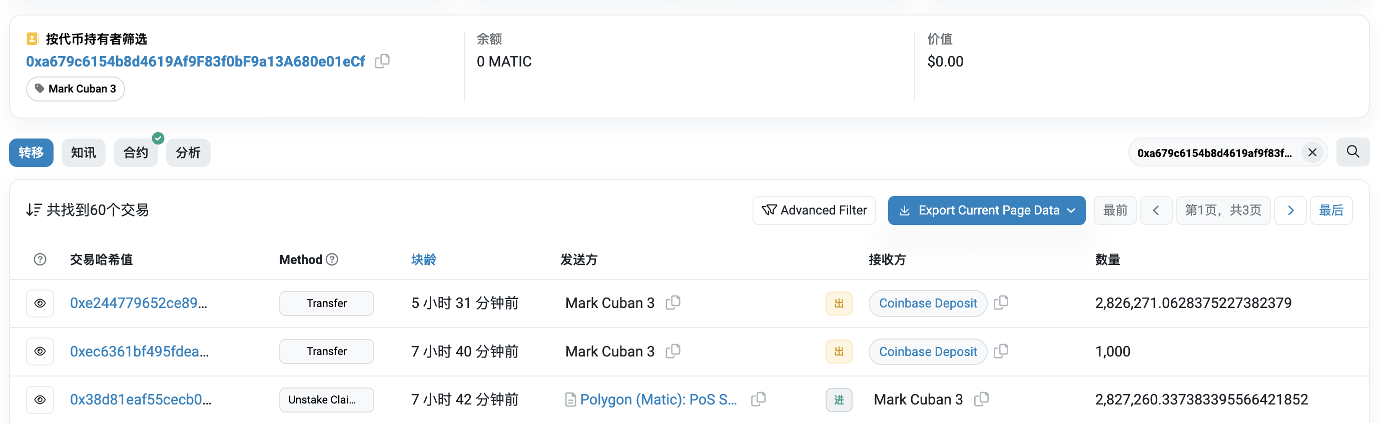 The wallet address of former NBA Dallas Mavericks owner and | 余烬Ember ...