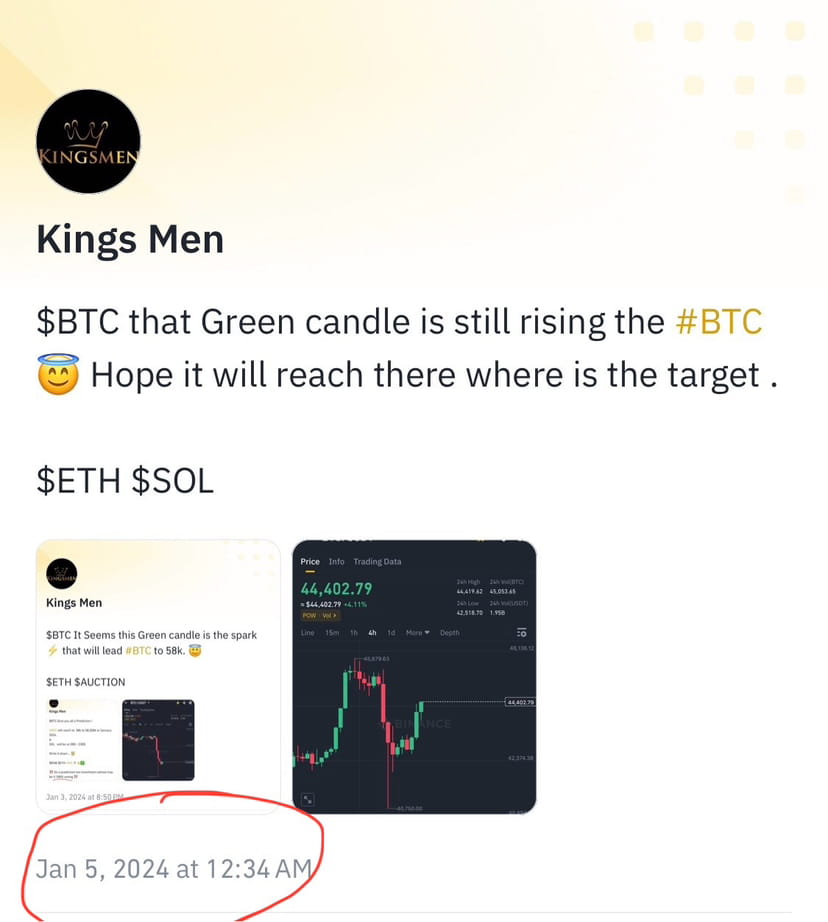 $BTC As usual #BTC hit 46K 💥💥 that Green candle is still l | KINGS MEN on Binance Square