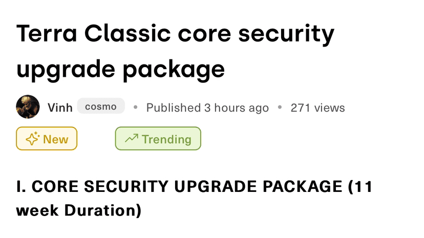 Terra Classic core security upgrade package | Murad Aliyev on Binance Square