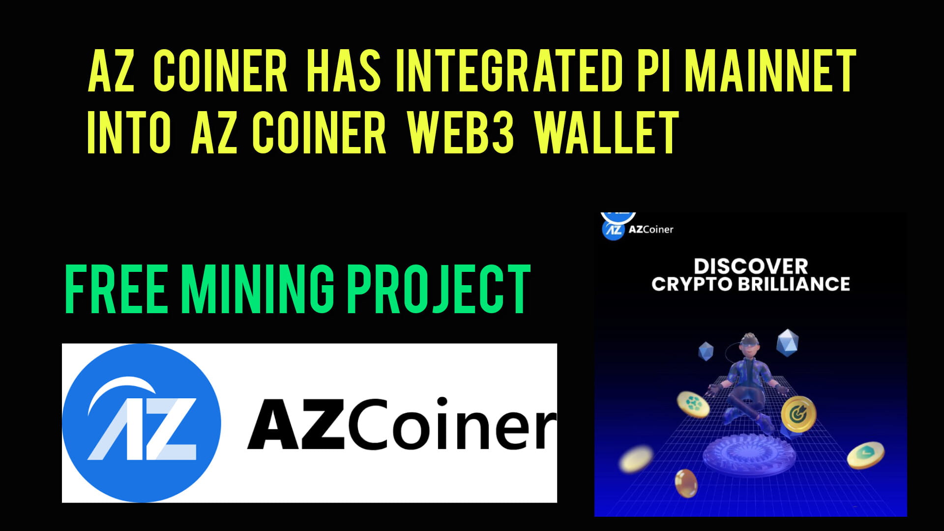 最佳 web 3 项目。免费挖矿应用程序。即将进行 KYC 和上市。 AZ Coiner 已将 Pi 主网集成到 ...