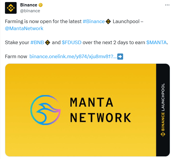 Binance New Staking $Manta: A Future Star Integrating L1, L2, and ZK ...