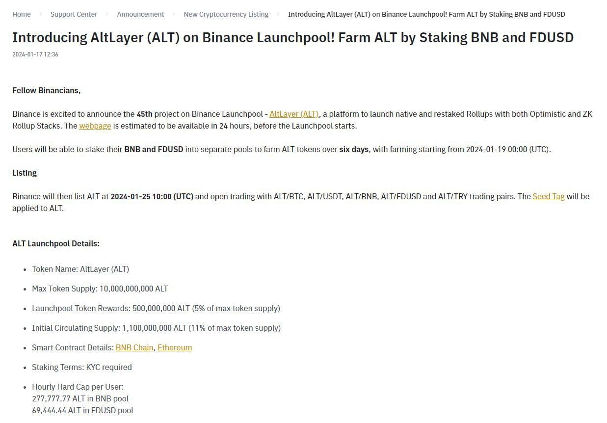 ⚡️ **Binance Unveils 45th Launchpool Project – AltLayer $ALT | Austin Power News on Binance Square