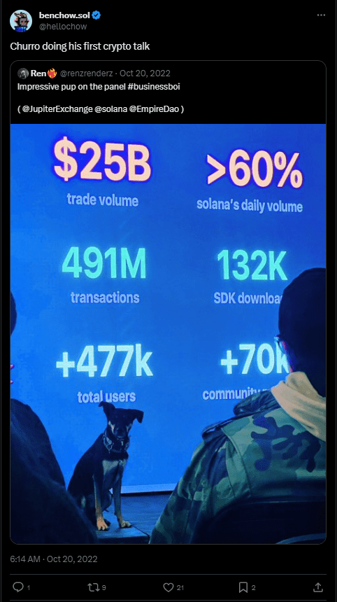 Ben Chow's Dog Churro: A Crypto Tale of Love, Cuteness, and the $JUP ...