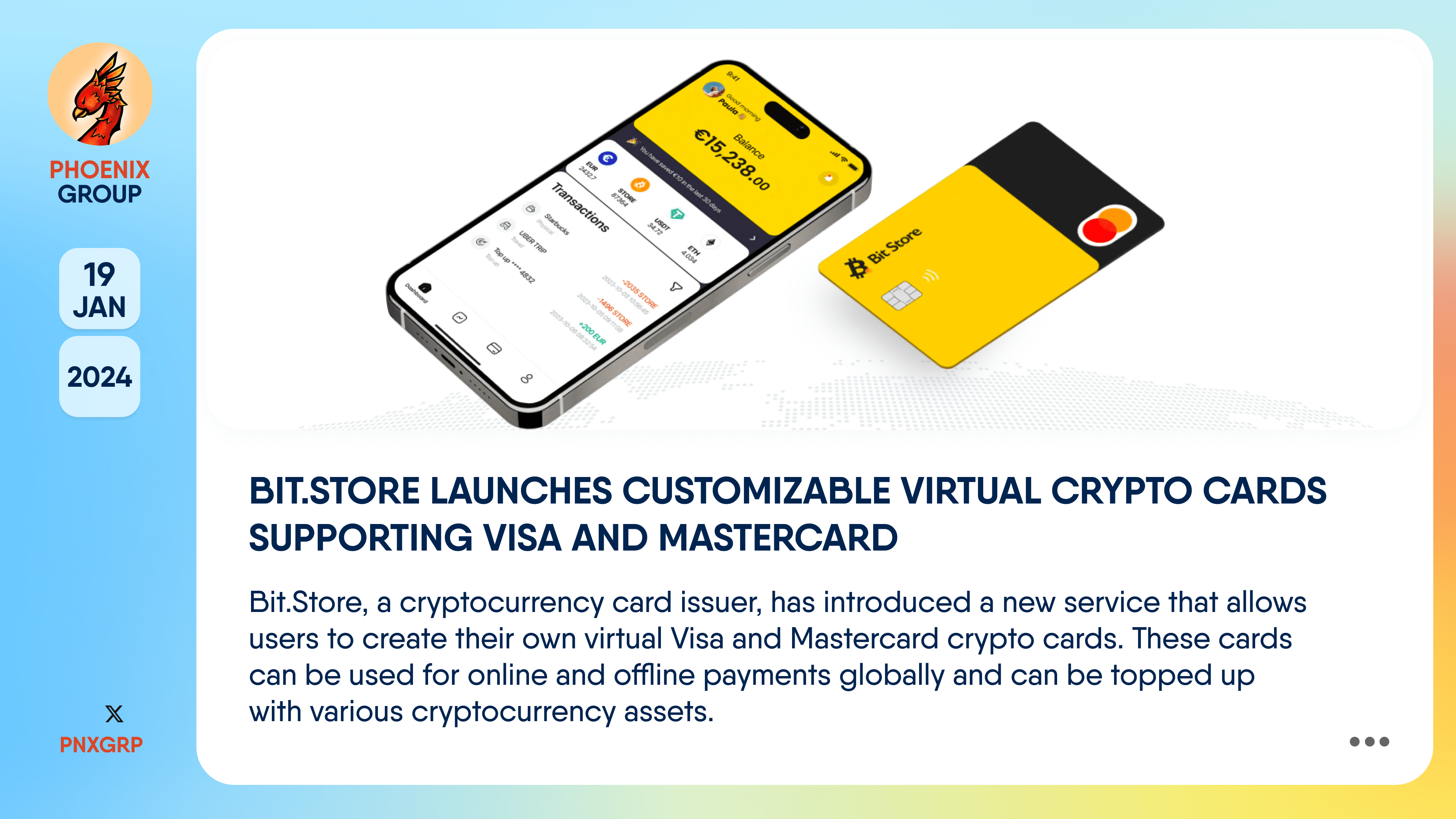 #BitStore launches customizable virtual crypto cards support | Phoenix ...