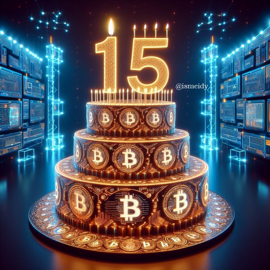 Happy 15th birthday 🎂, Bitcoin! Today, January 3, 2024, we | Ismeidy on ...