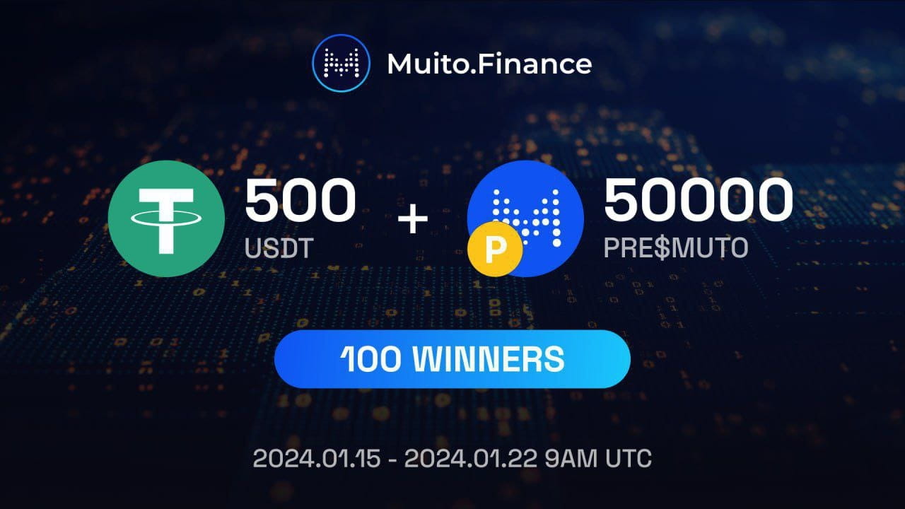 New airdrop: Muito Finance (USDT)🤑🤑 Total Reward: 500 USDT ...