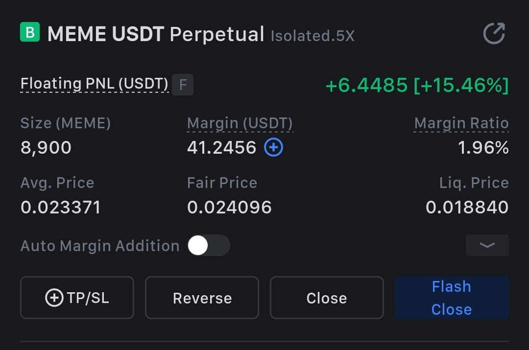 My #MEME/USDT long has started and going good. I am expectin | Crypto ...