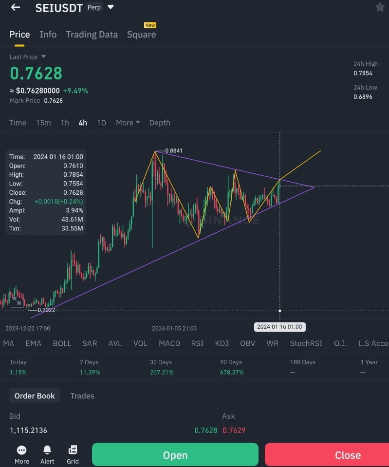 #SEI/USDT Chart Idea 🚨 $SEI we can expect more to the u | HAXNO CRYPTO on Binance Square