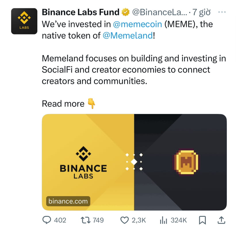 Binance Lab invests in memes :)) Hey guys, let's do some Lon | Trading ...