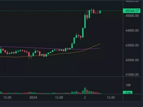 Bitcoin surpassed $45,000.📊📢🚦🚀👍🐳 The first cryptocurr | LRCO on Binance Square
