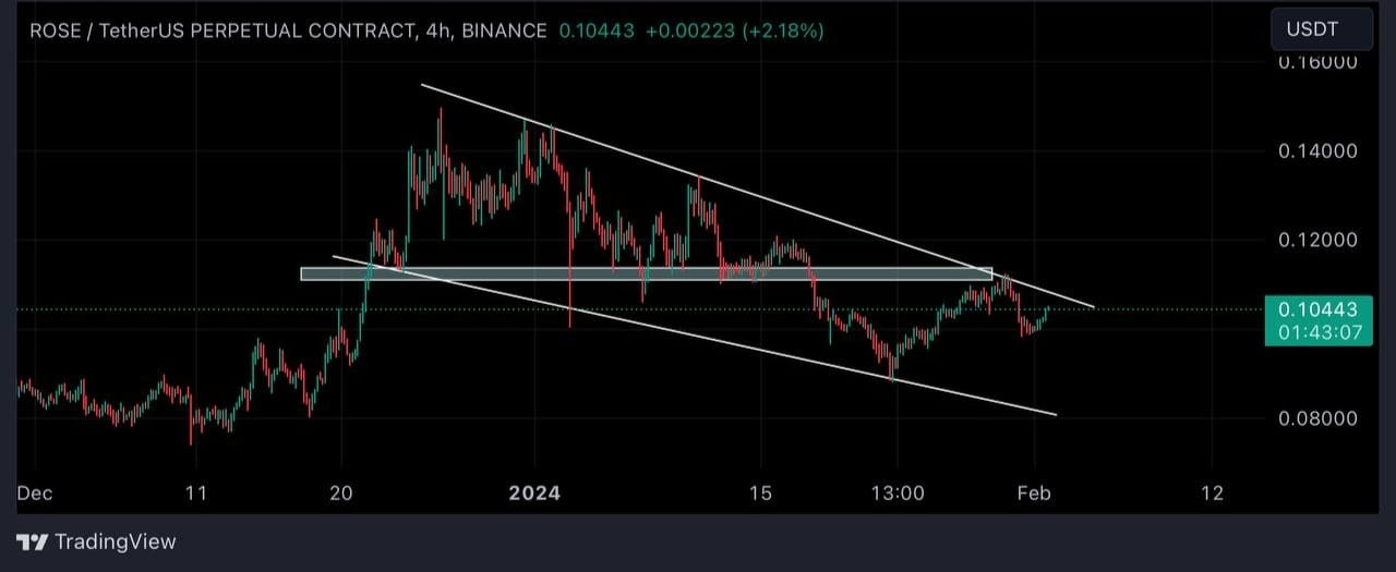 #ROSE / USDT Descnding channel formation ( bullish) We hav | Reaping Riches Grim Crypto ...