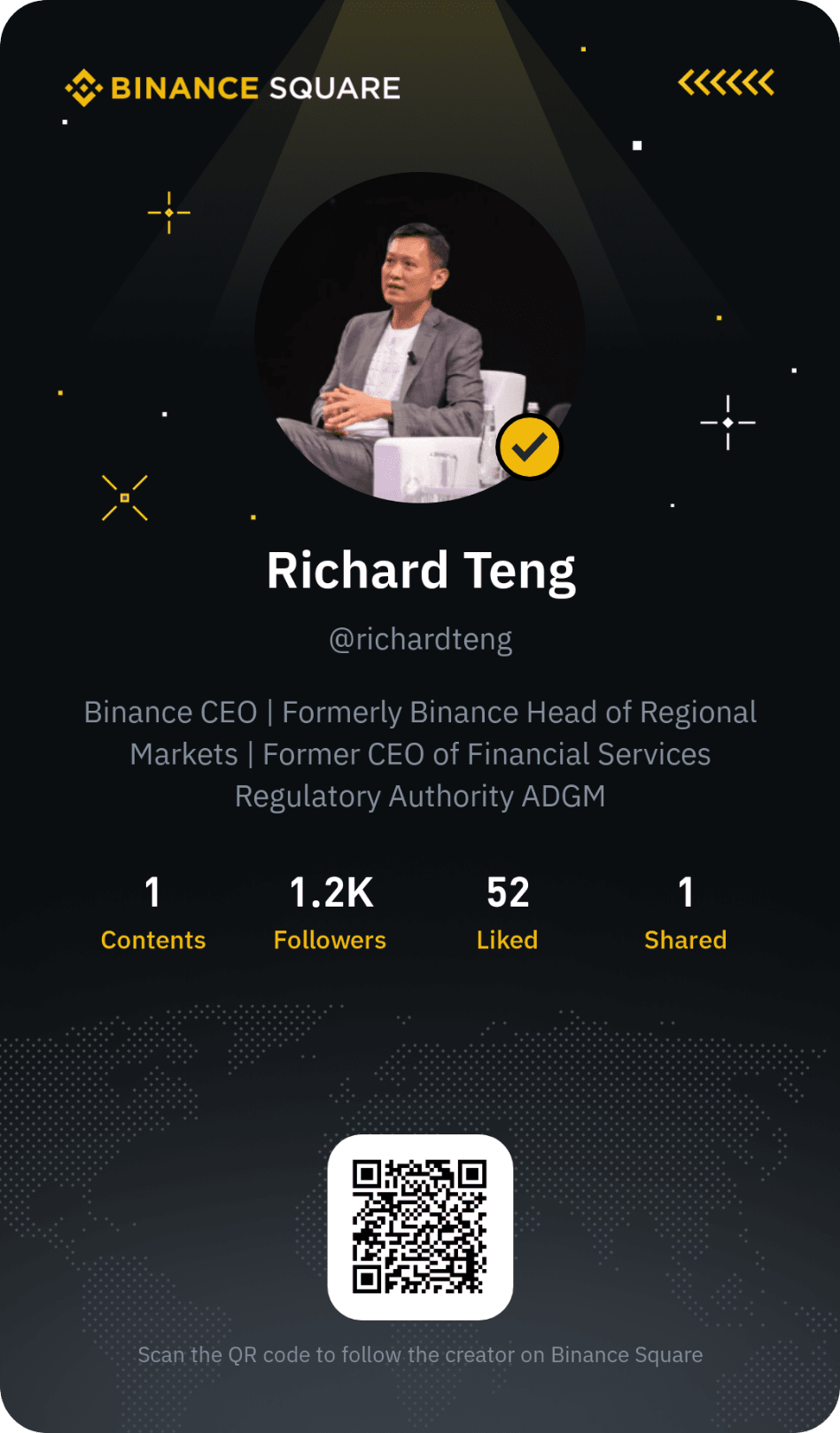 Binance's new boss, Richard Teng, is now active in Square. L | Crypto ...