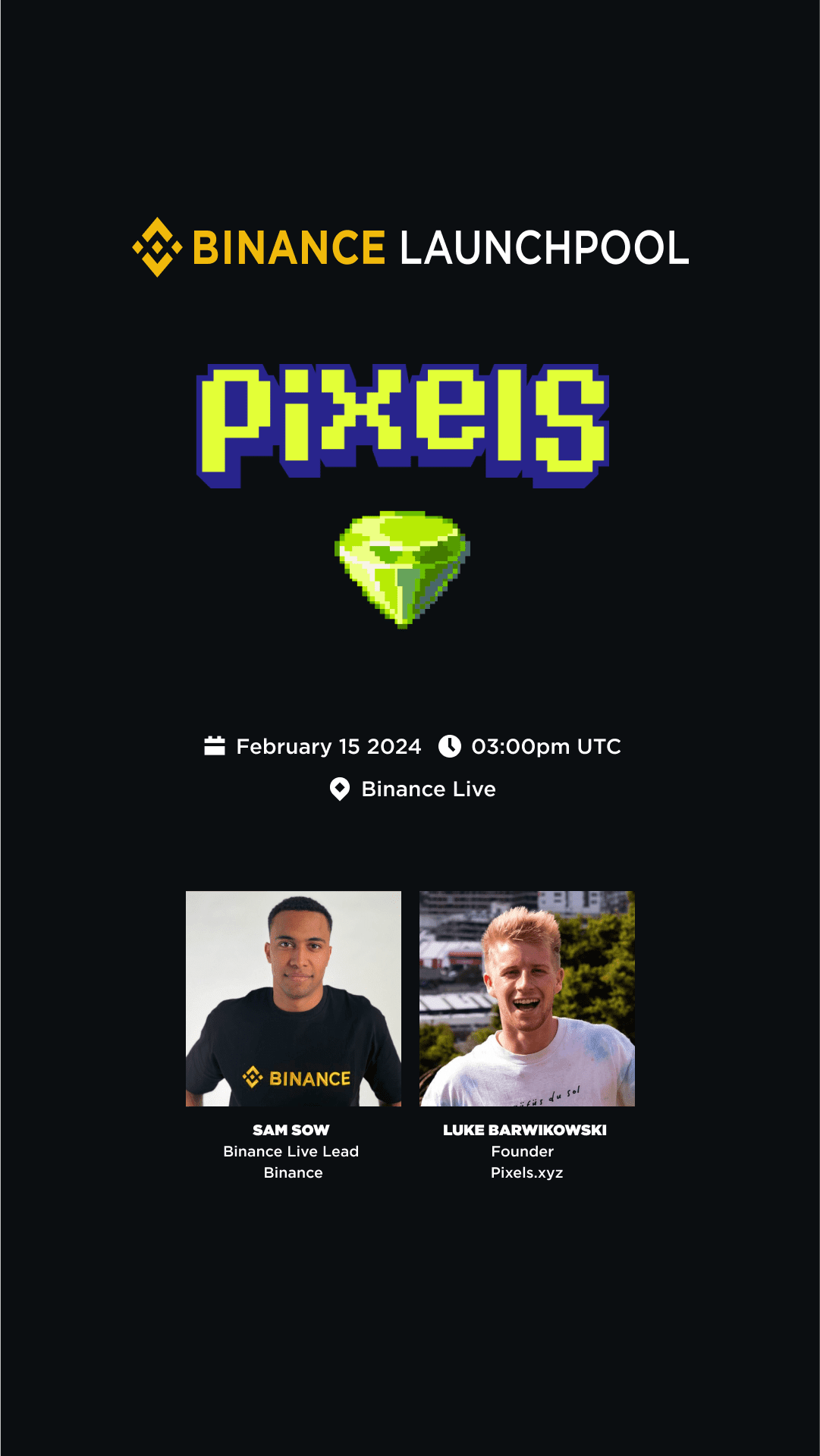 [pixl](Watch live stream BINANCE LAUNCHPOOL x PIXEL on binan | Elias h mariam on Binance Square