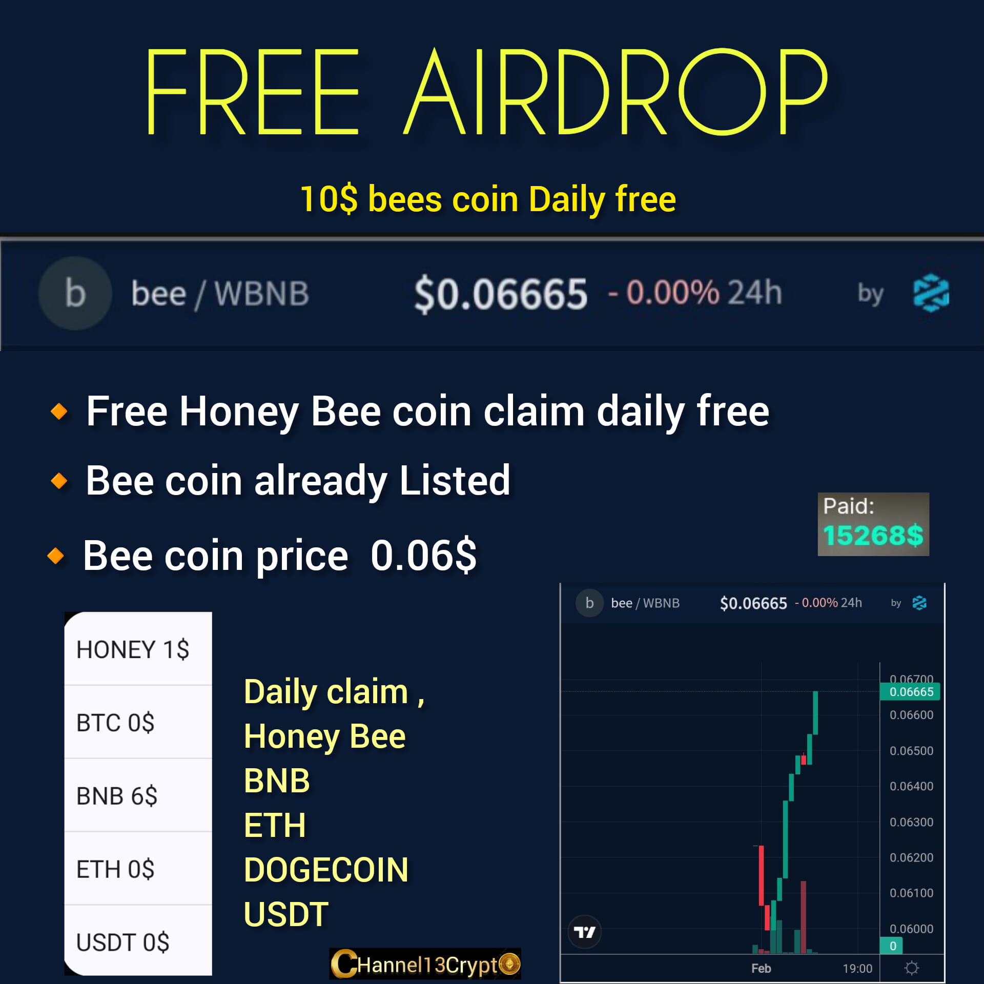 CLAIM FREE AIRDROP. register and claim free honey bees coi ...