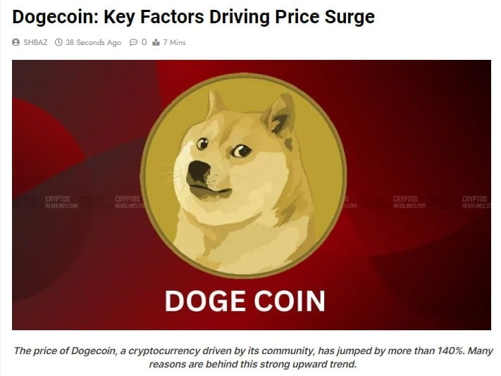 Dogecoin: Key Factors Driving Price Surge. Cryptos Headline | Cht-Calls ...