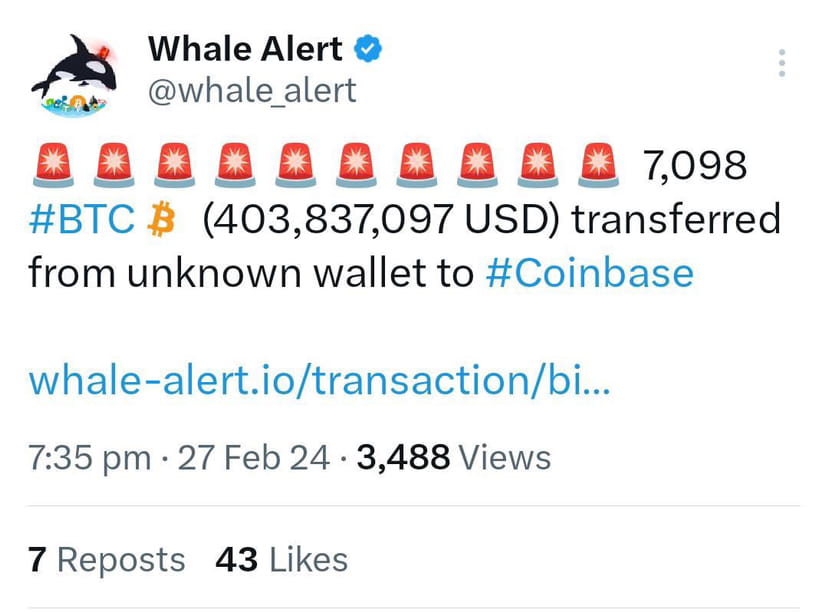 A major $BTC holder transferred $403m worth of BITCOIN to co | EnekemG ...