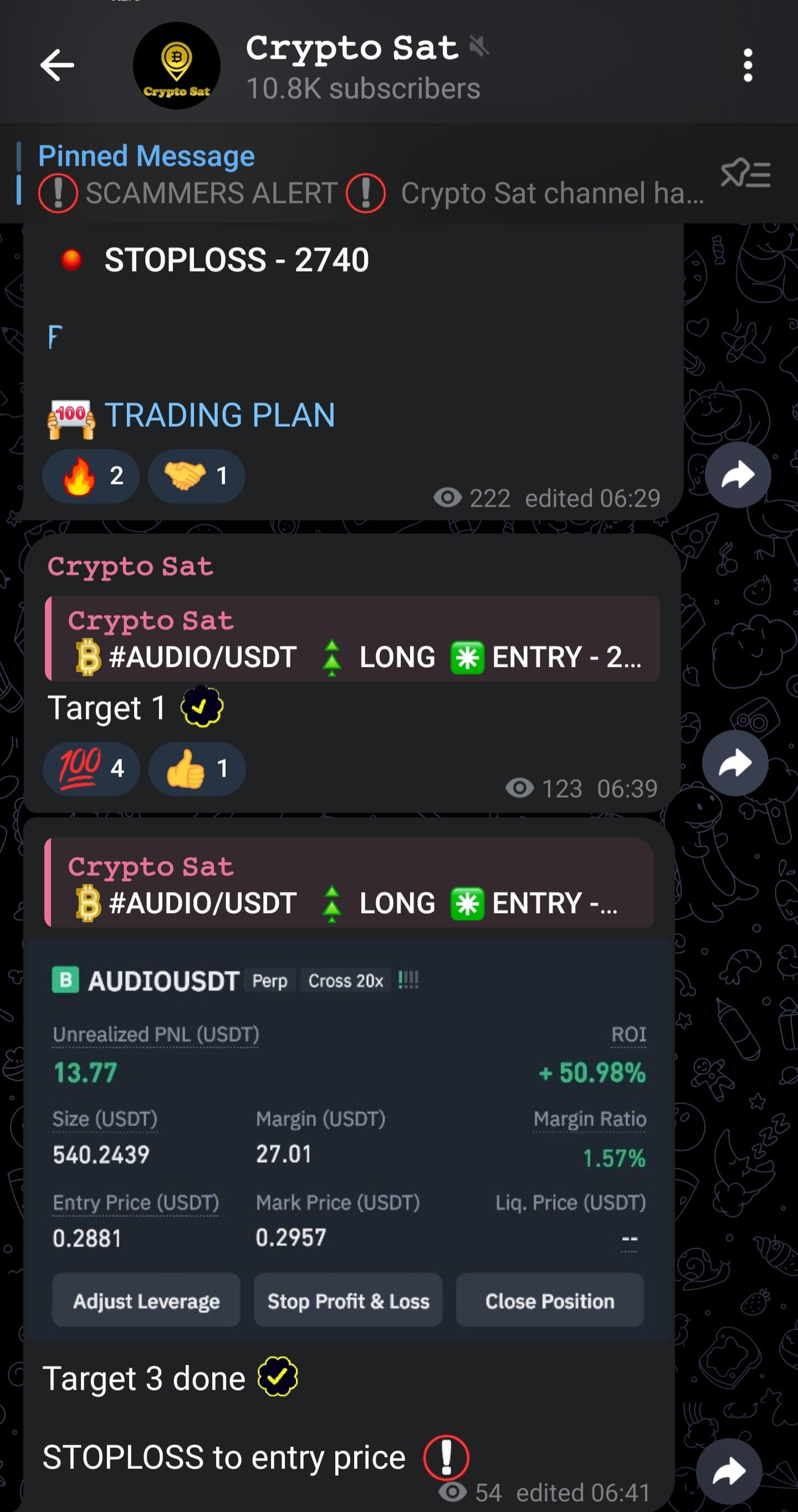 $AUDIO Trade Update Target 3 done STOPLOSS to entry pric | Crypto Sat on Binance Square