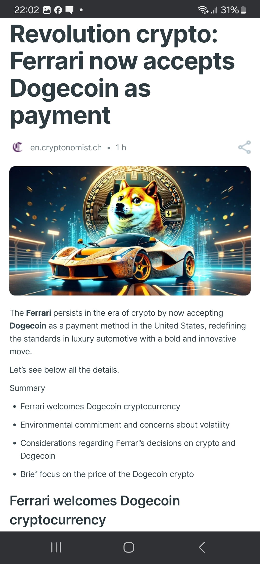 Holy DOGE This is may be a big news i read of the day . Th ...