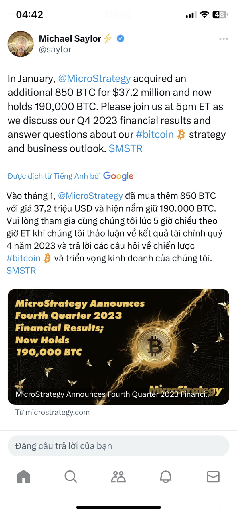 MicroStrategy purchased an additional 850 Bitcoins in Januar | LinhCrypto on Binance Square