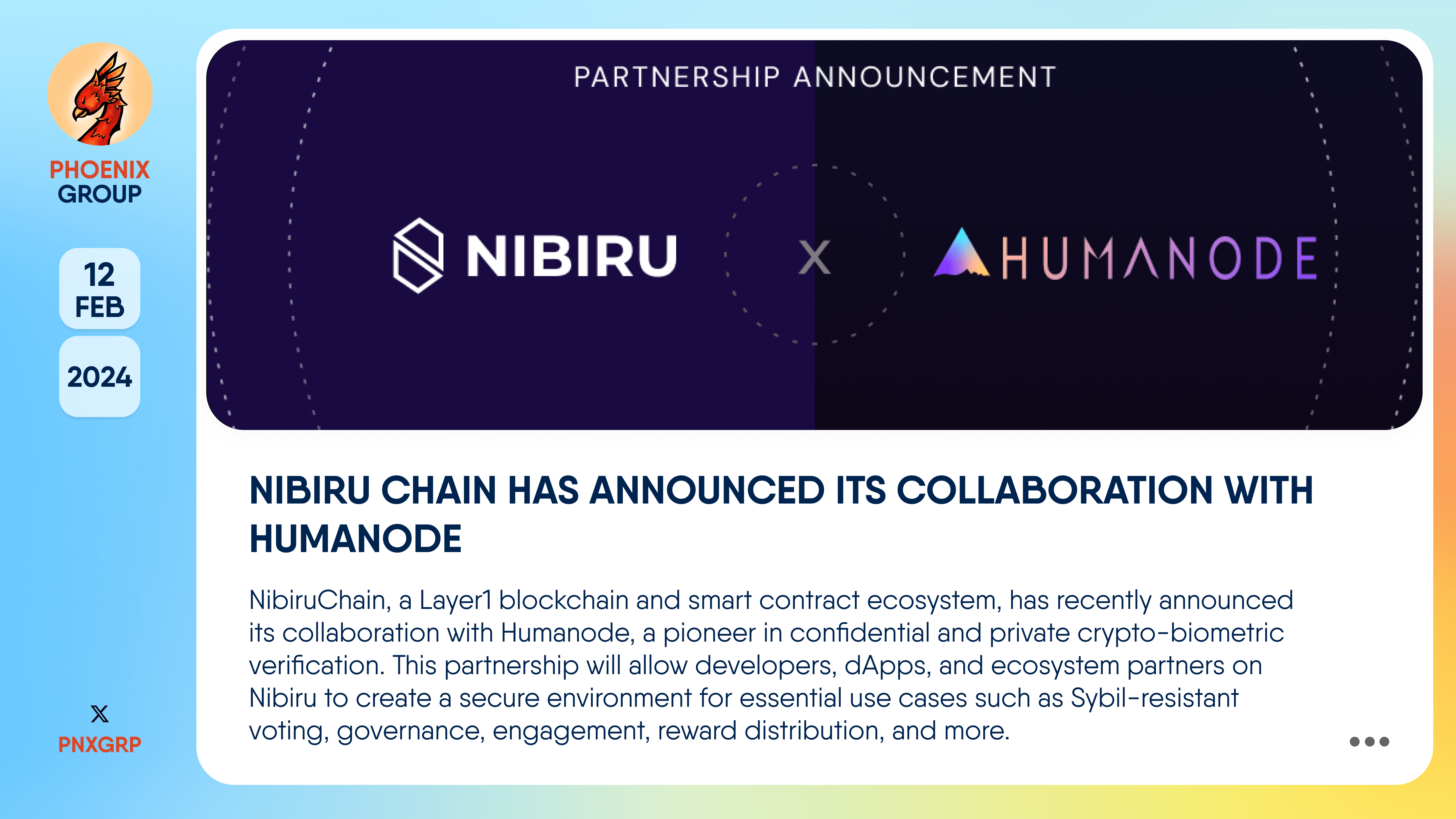 Nibiru Chain has announced its collaboration with Humanode. | Phoenix Group on Binance Square