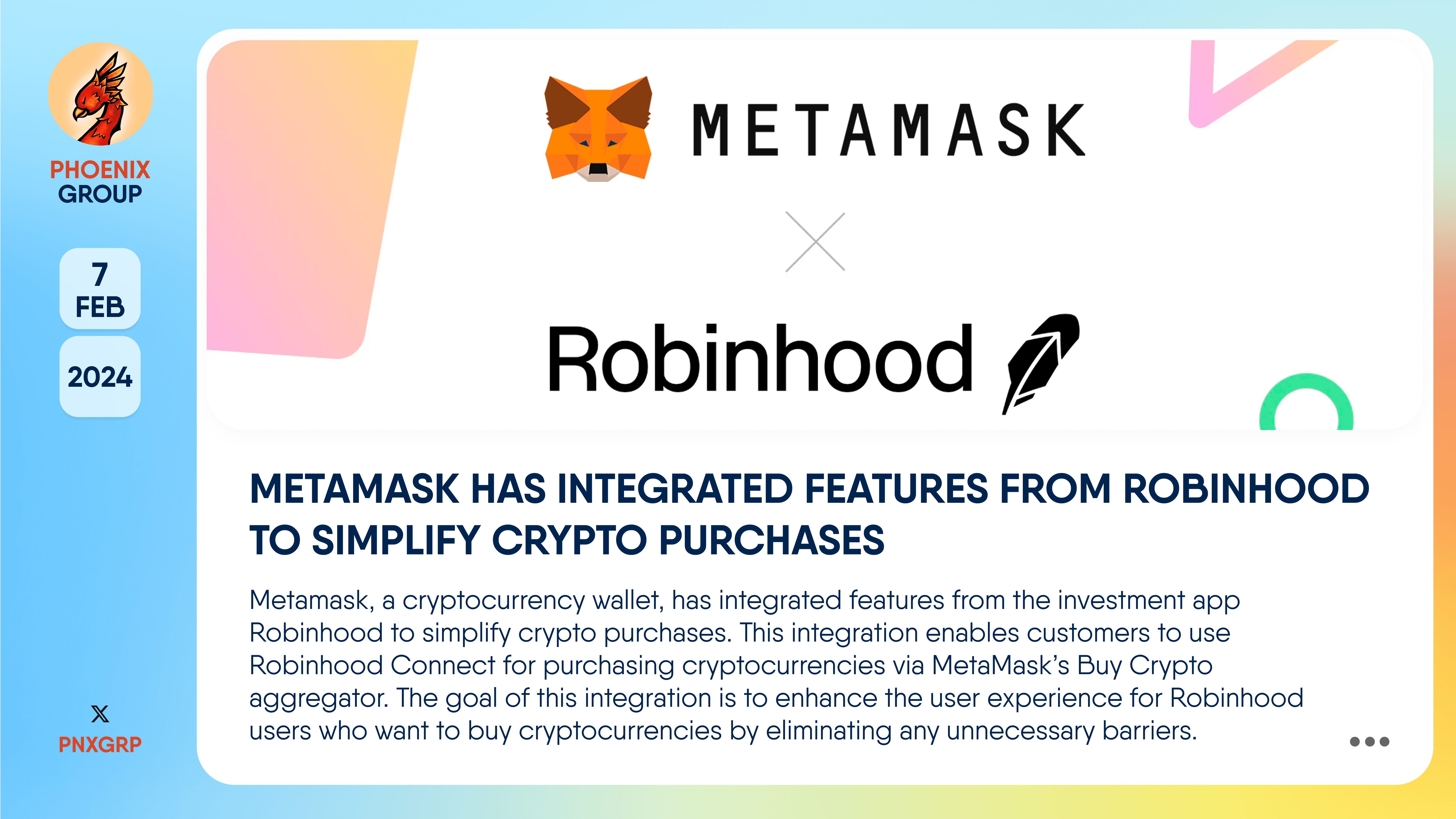 #MetaMask has integrated features from #Robinhood to simpl | Phoenix Group on Binance Square