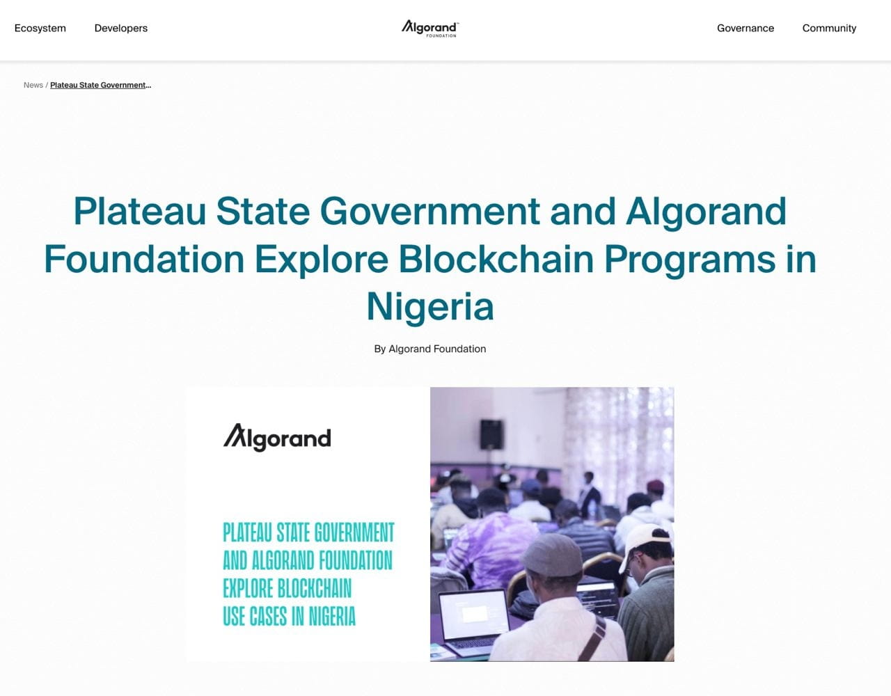The Plateau State Government in Nigeria has entered into a p | Proekt ...