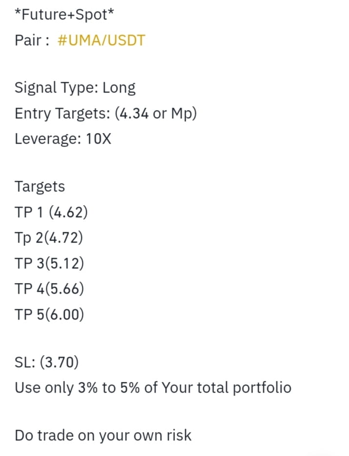 #UMAUSDT. long time trading$UMA | tradingking on Binance Square