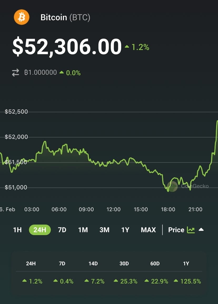 Bitcoin Is Once Again Above 52 000 BTC What Is Your Predict 