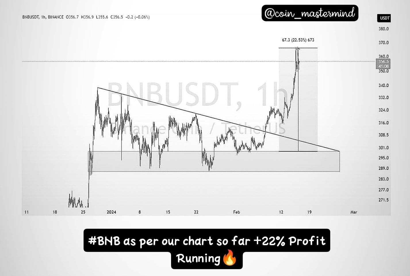 $BNB thriving! 🔥 Our chart reflects a notable +22% profit s | Coin ...