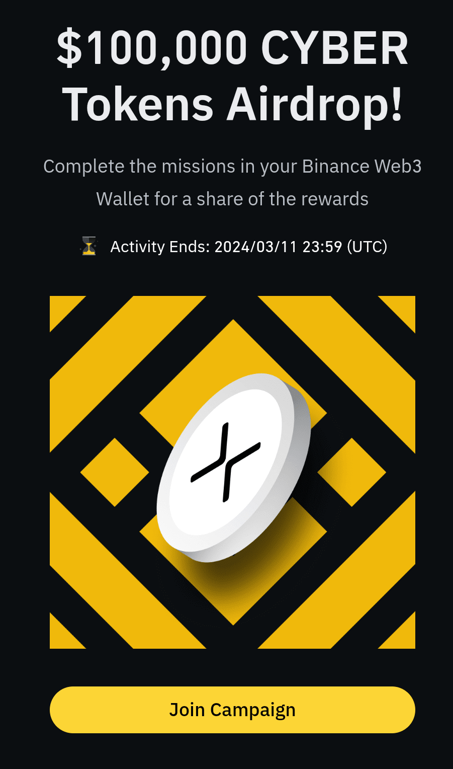 📢Binance Web3 Wallet Airdrop: $100,000 in CyberConnect (CYB | CRPTOHOLICS on Binance Square