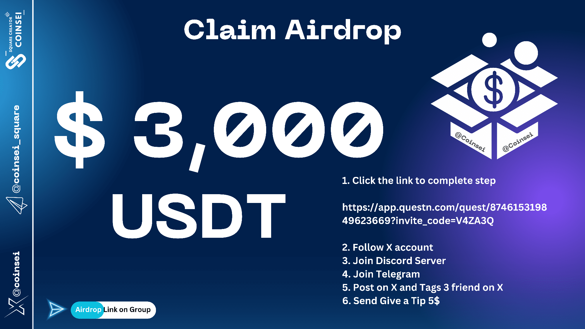 🎁 Airdrop 3,000 USDT for each user who complete. 👀 💰 Cli | Bitnet Square on Binance Square