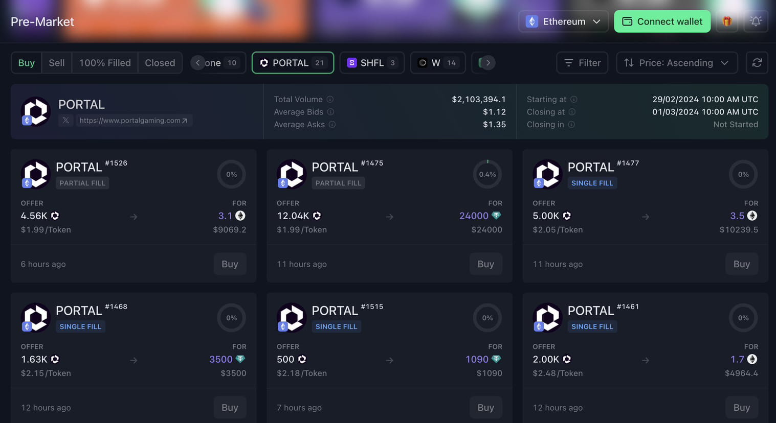 $PORTAL OTC pre-market is now priced at $2 per token. Total | Vanessa ...
