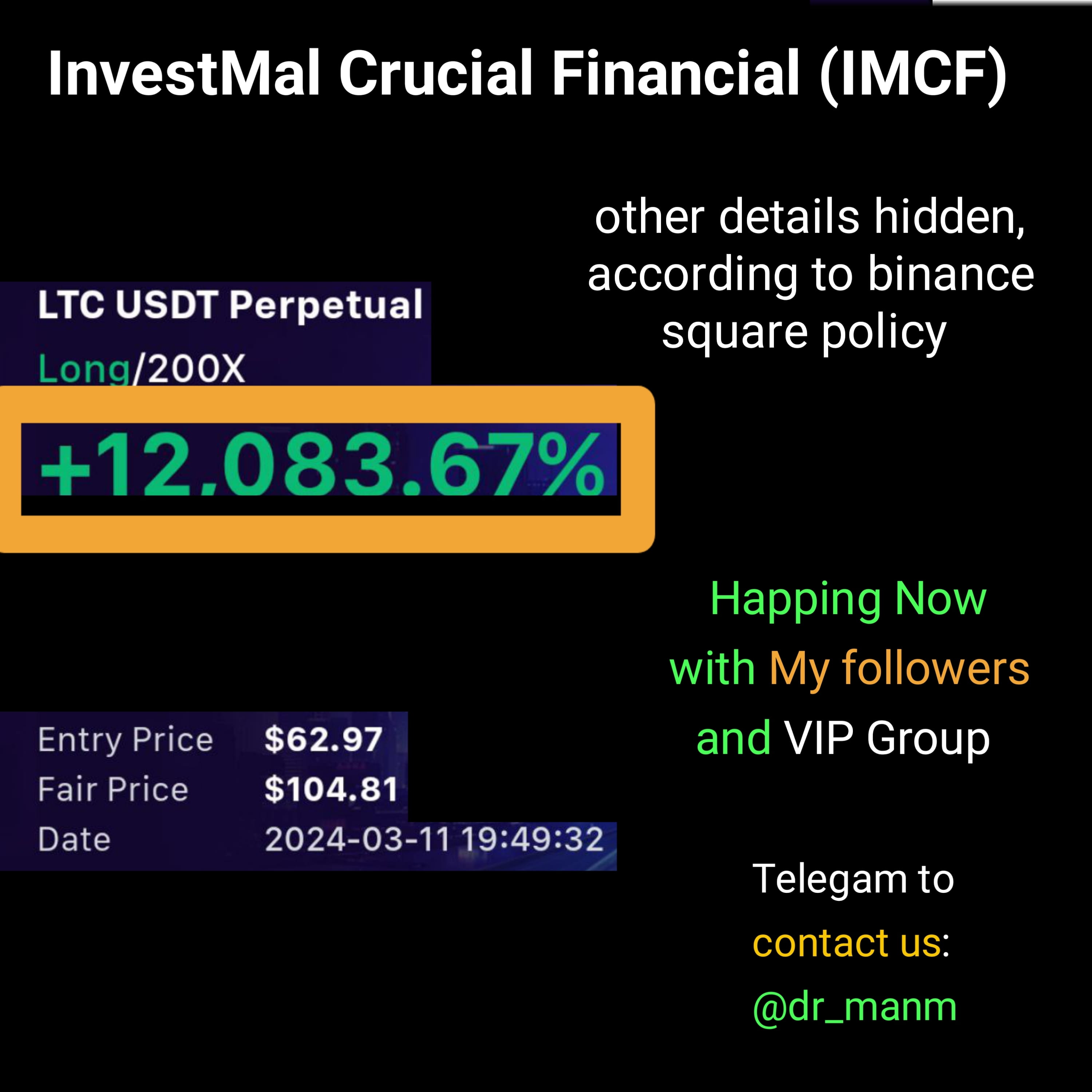 Congratulations followers 👏🎉 $LTC from 62 to 104 with pro | Investmal ...