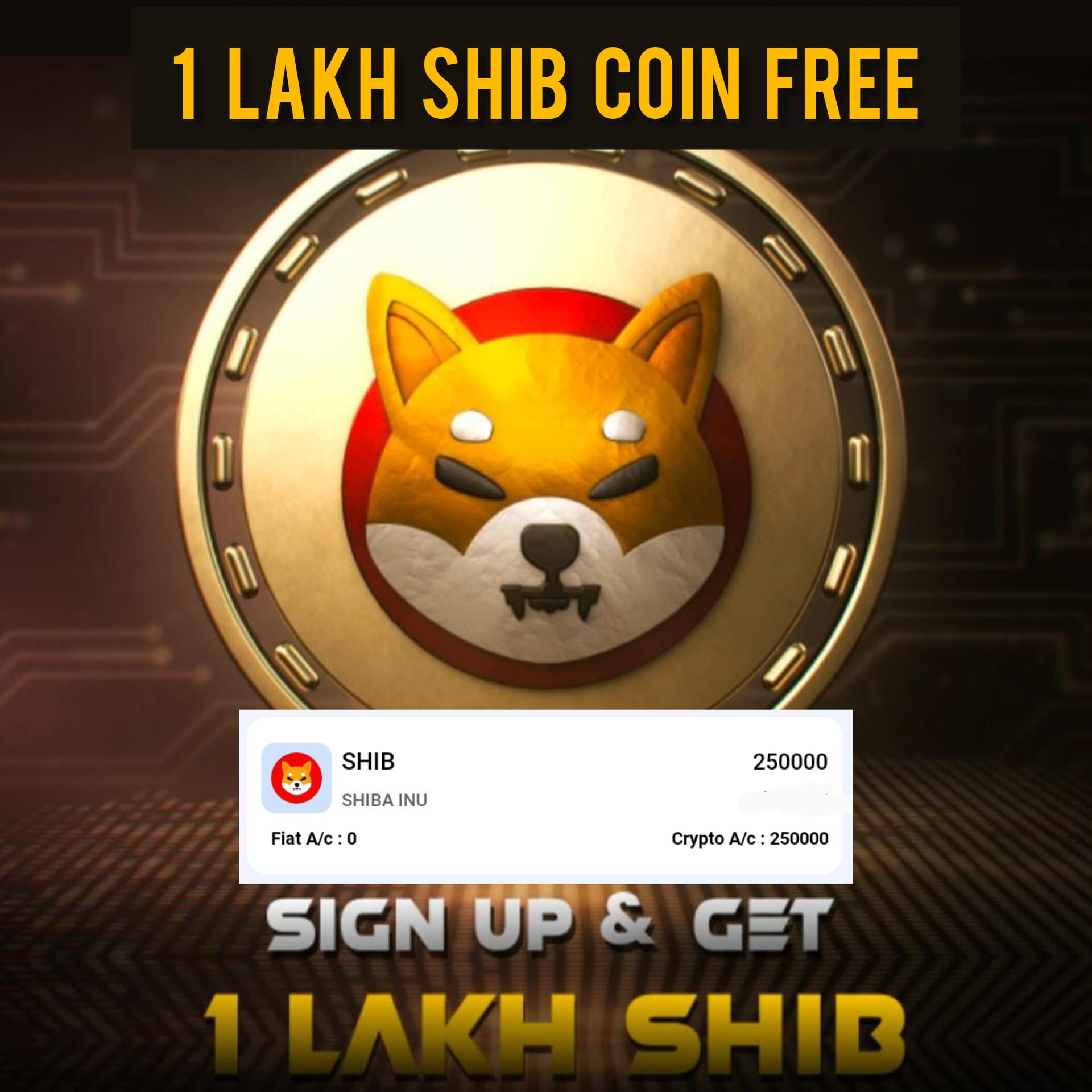 SHIB COIN FREE 🔥🔥🔥 Get 100000 SHIB coin free. Just sign ...