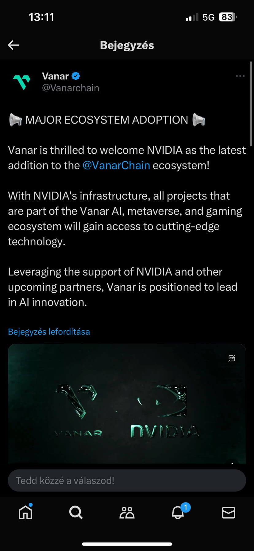 $VANRY +nvidia bummmm | Feed-Creator-aac8bc544080fbfa712c on Binance Square