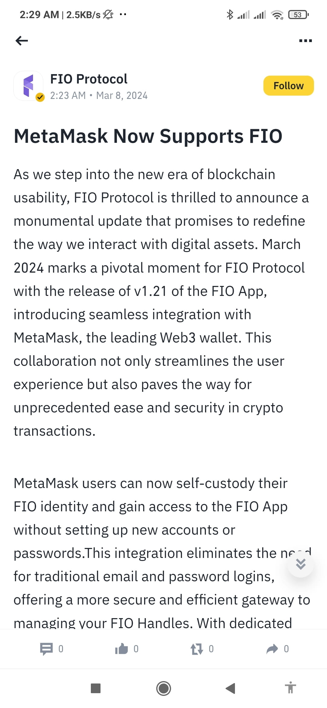 $FIO good news from metamask | Lay Chea on Binance Square