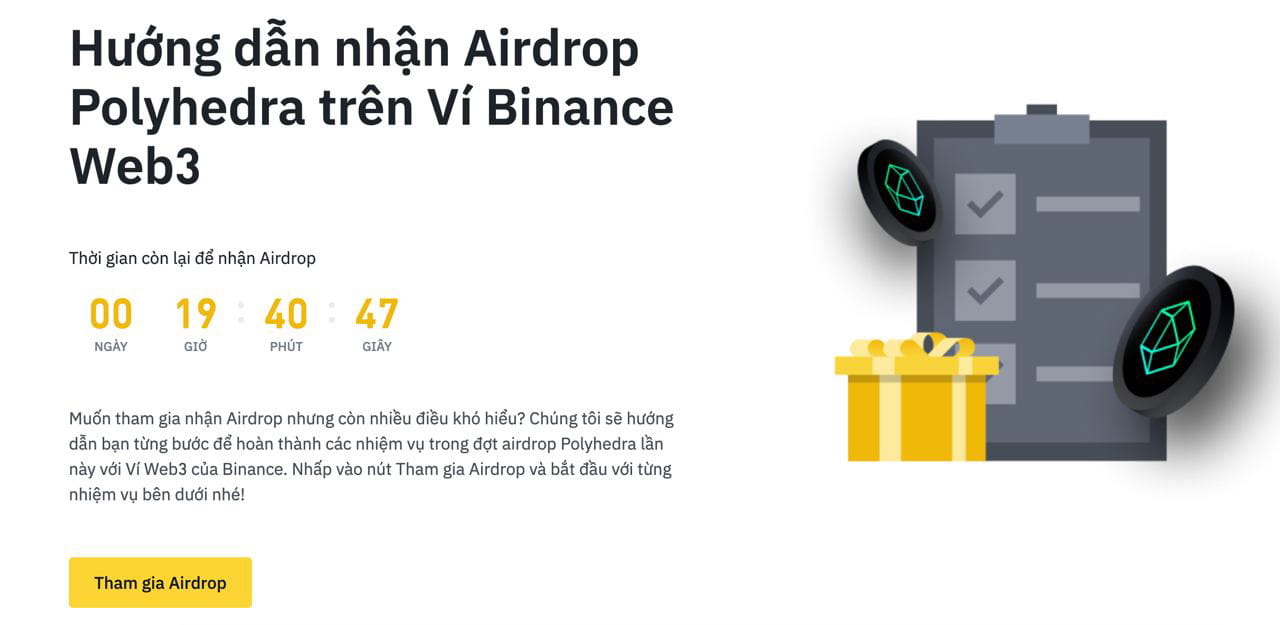There are 19 hours left to receive Polyhedra Airdrop on Bin | Crypto Investment Group on Binance ...