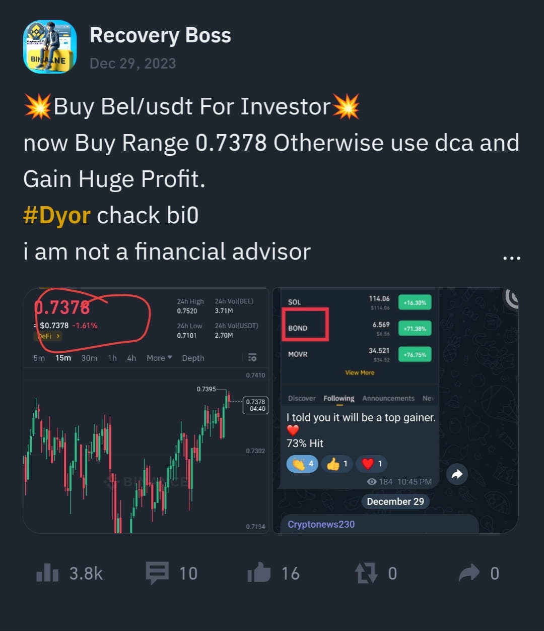 💥Bel/usdt💥 Boom Hit. Those who are in big loss should rea | Recovery_Boss on Binance Square