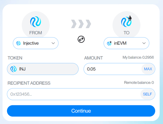 🥷Injective ↔ inEVM交互教程： (同时交互Hyperlane_xyz、Calderaxyz、Layer | 进击的鸭鸭发布于币安广场