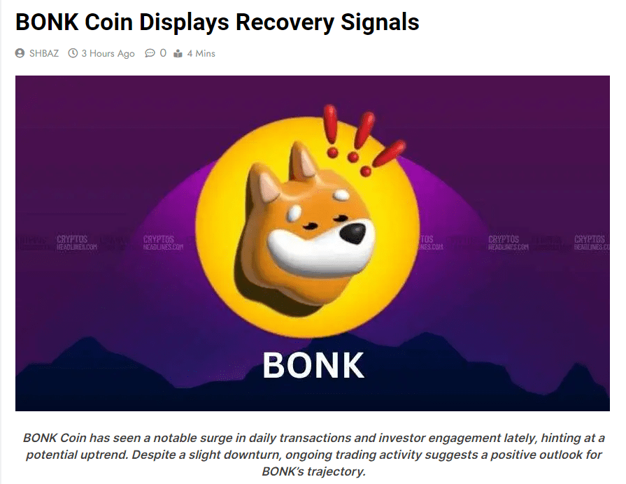 La moneda BONK muestra señales de recuperación Chika Moji Ne | Cryptos ...