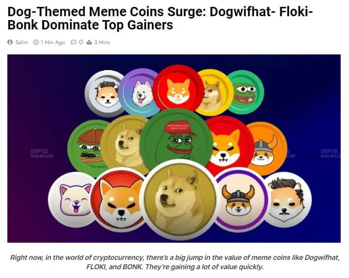Dog-Themed Meme Coins Surge: Dogwifhat- Floki- Bonk Dominate | Cryptos ...