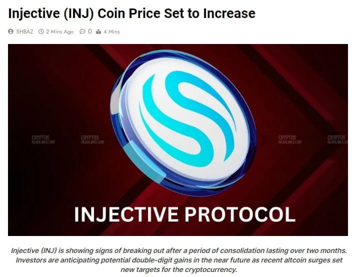 Injective (INJ) Coin Price Set to Increase. Cryptos Headline | Cryptos ...