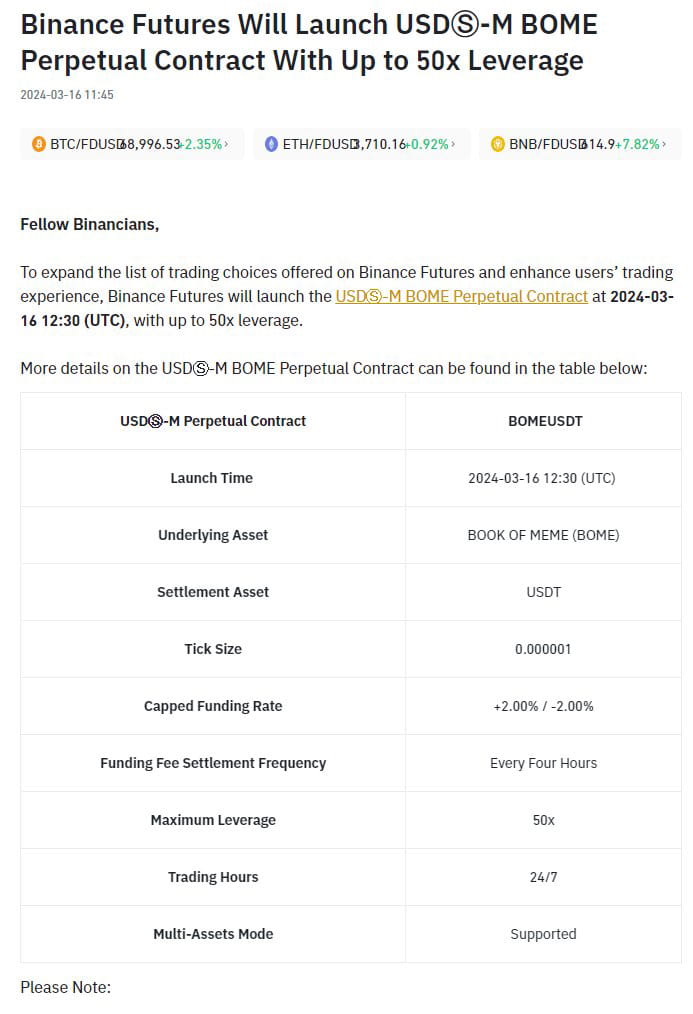 #BOME debuted 2 days and went up @Binance future #meme coi | AirdropCN ...
