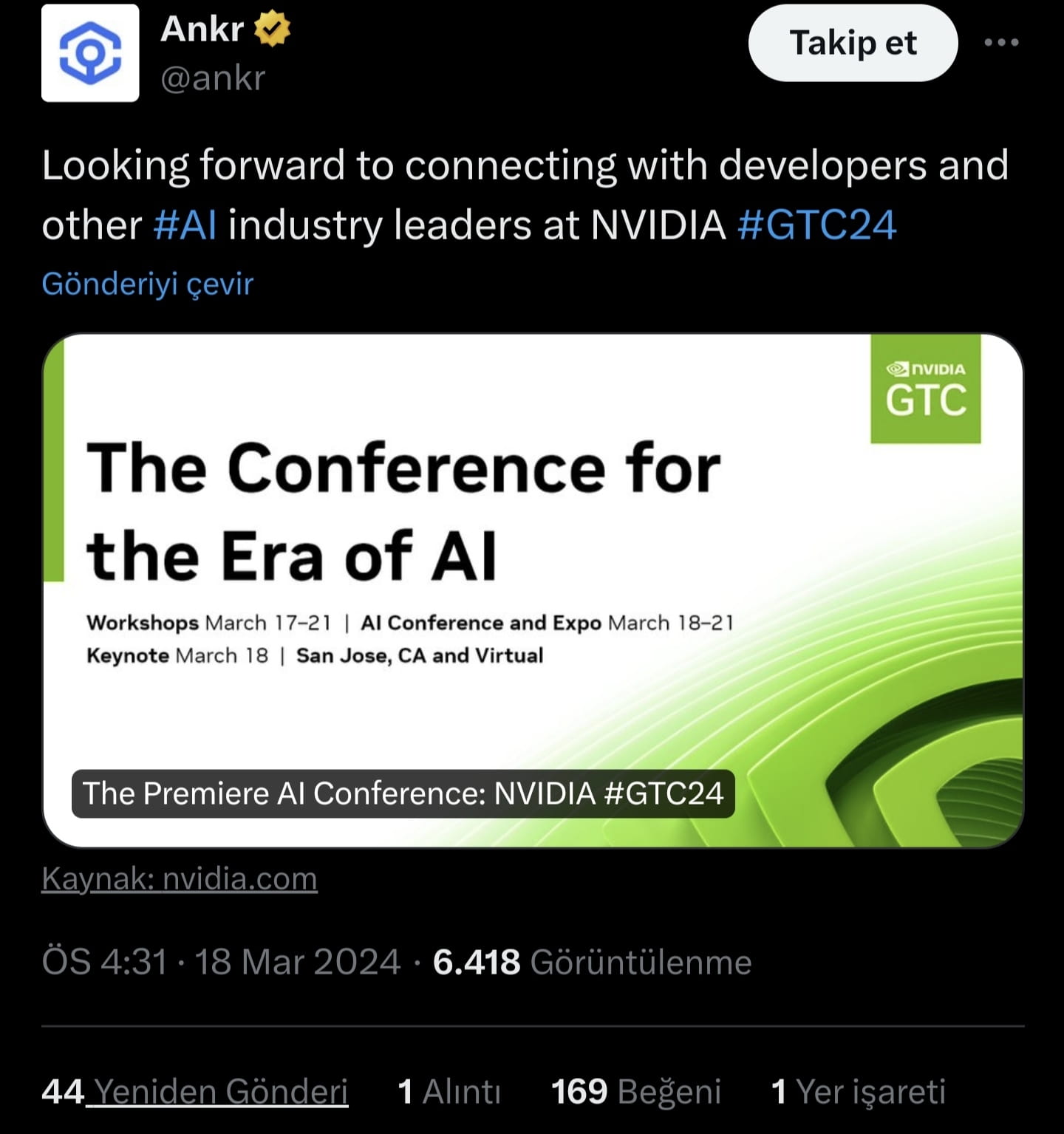 $ANKR Announced the news of the meeting with NVIDIA. What a | Günahkâr Köfteci on Binance Square