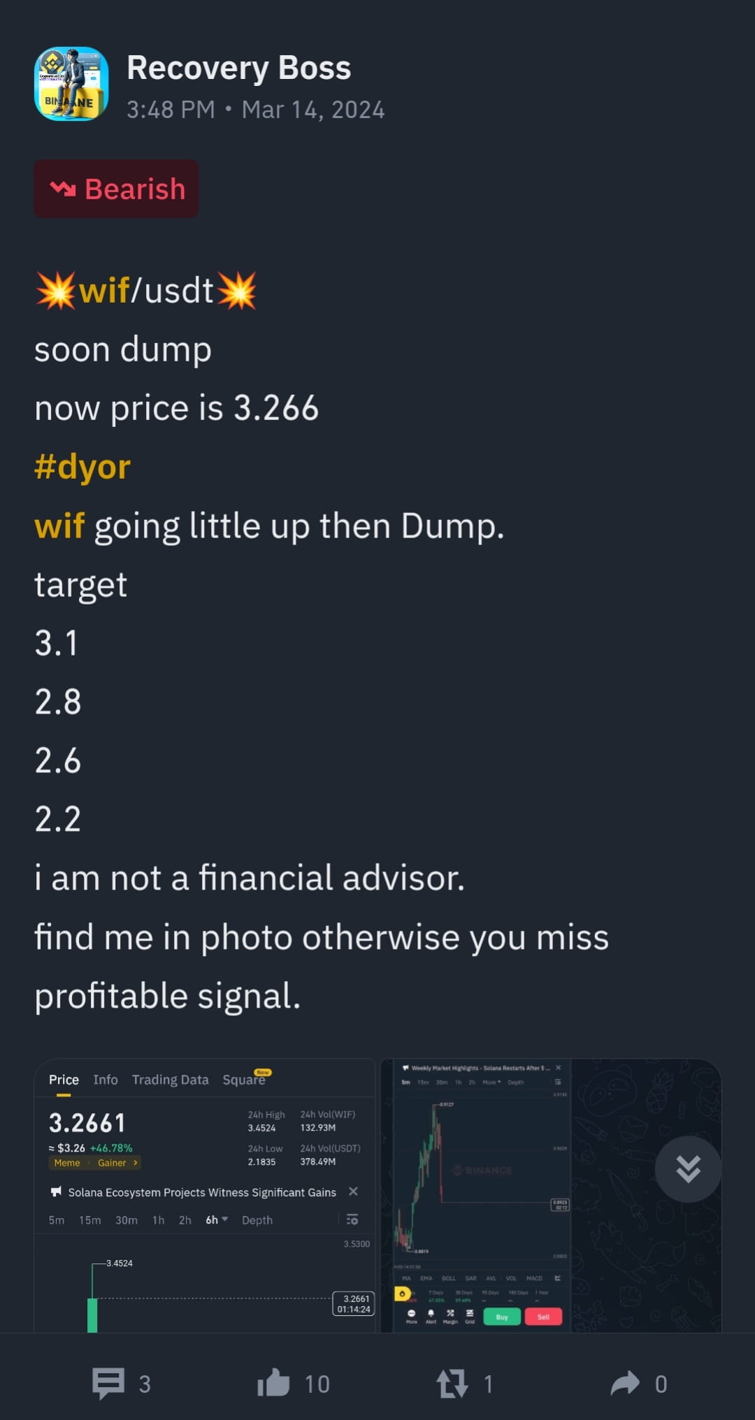 wif/usdt boom hit All big tp hit. now again I tell You Ramza | Recovery_Boss on Binance Square