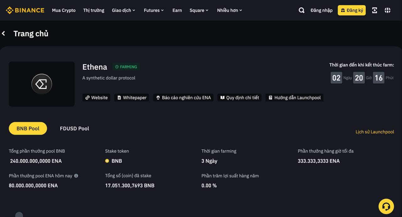 💵 Details of the 50th Lauchpool project on Binance Ethena | CryptoHouse22 on Binance Square