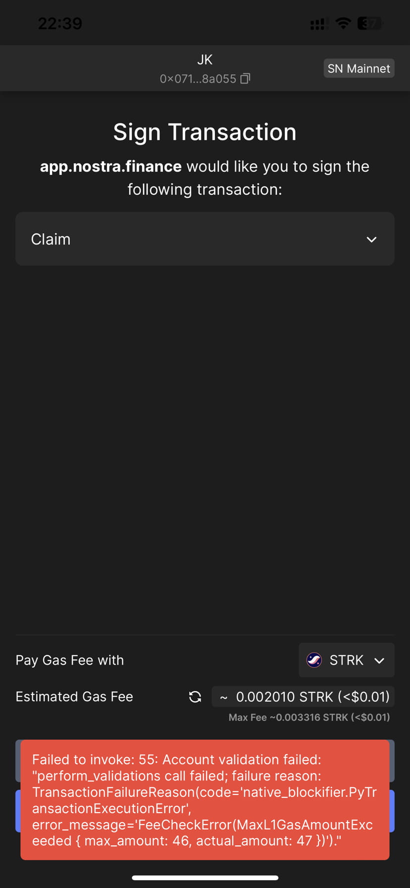 $STRK wallet staking rewards cannot be withdrawn. Does anyo | C-JK on ...